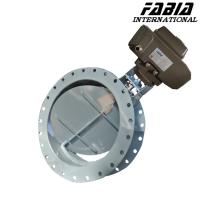 China 80mm 75mm 65mm Electric Carbon Steel Flanged Ventilation Butterfly Valve for sale