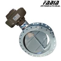 China 80mm 75mm 65mm Electric Carbon Steel Flanged Ventilation Butterfly Valve for sale