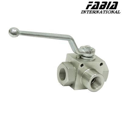 China Extra High Pressure Three Way Stainless Steel Ball Valve Manual Valve for sale