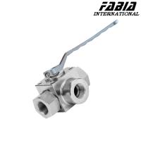 China Manual High Pressure Three Way Ball Valve With Internal Teeth for sale