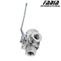 China Manual High Pressure Three Way Ball Valve With Internal Teeth for sale