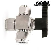 China Water High Pressure Stainless Steel 3 Way Ball Valve Manual  T Type for sale