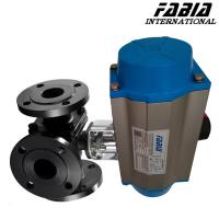 China High Temperature High Pressure Ball Valves Pneumatic Three-Way Flange for sale