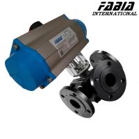 China High Temperature High Pressure Ball Valves Pneumatic Three-Way Flange for sale