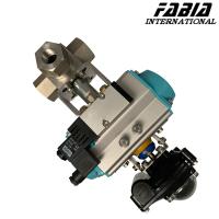 China Pneumatic High Pressure Three Way Internal Tooth Stainless Steel Ball Valve for sale