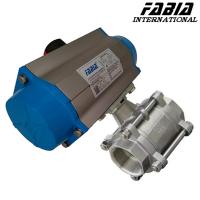 China Three Piece Pneumatic High Pressure Ball Valve 1/2