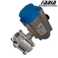 China Three Piece Pneumatic High Pressure Ball Valve 1/2