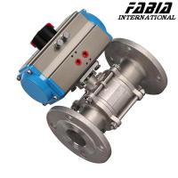 China Pneumatic High Pressure Ball Valve Three Piece Flanged Industrial Ball Valve for sale