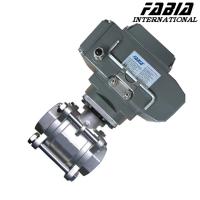 China Sand Blasting Electric High Pressure Ball Valve Three Piece Stainless Steel Ball Valve for sale