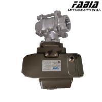 China Electric High Pressure Three Piece Ball Valve With Internal Teeth for sale