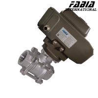 China Electric High Pressure Three Piece Ball Valve With Internal Teeth for sale