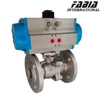 China DN40 Industrial Pneumatic Flange CF8 Ball Valve High Pressure Two Piece for sale