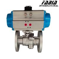 China DN40 Industrial Pneumatic Flange CF8 Ball Valve High Pressure Two Piece for sale