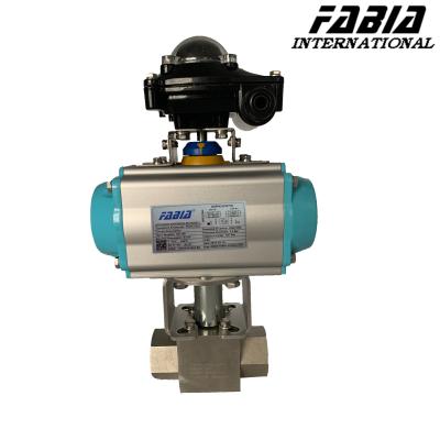 China Pneumatic Ultra High Pressure Ball Valve Internal Thread Three Way Ball Valve for sale