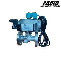 China Flanged Connection Pneumatic 304 Stainless Steel Ball Valve Two Piece for sale