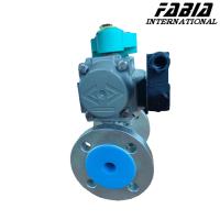 China Flanged Connection Pneumatic 304 Stainless Steel Ball Valve Two Piece for sale