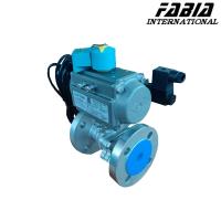 China Flanged Connection Pneumatic 304 Stainless Steel Ball Valve Two Piece for sale