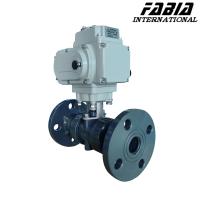 China Double Ream Flanged Ball Valve Soft Seal Electric Industrial Valve for sale