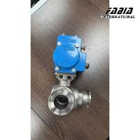 China Stainless Steel Pneumatic Three Way Ball Valve L Type For Quick Installation In KF50 Size for sale