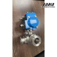 China Stainless Steel Pneumatic Three Way Ball Valve L Type For Quick Installation In KF50 Size for sale