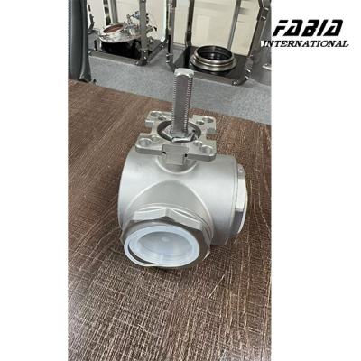 China Three Way Stainless Ball Valve High Platform High Temperature Excellent Sealing Performance for sale