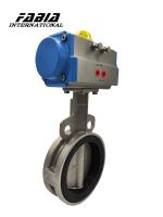 China Clamp Pneumatic Butterfly Valve Stainless steel Body Soft Seal Butterfly Valve for sale