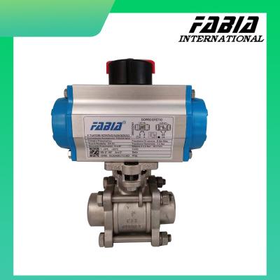 China Pneumatic Ball Valve Air Actuated   Stainless Steel  Tooth Two Way Internal for sale