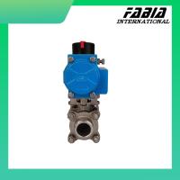 China Pneumatic Ball Valve Air Actuated   Stainless Steel  Tooth Two Way Internal for sale