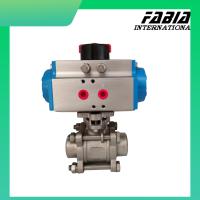 China Pneumatic Ball Valve Air Actuated   Stainless Steel  Tooth Two Way Internal for sale