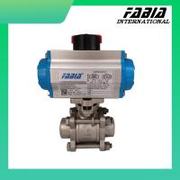 China Pneumatic Ball Valve Air Actuated   Stainless Steel  Tooth Two Way Internal for sale