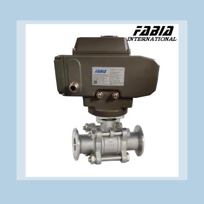 China Precise Electric High Pressure Three Piece Ball Valve With Internal Teeth Convenient for sale