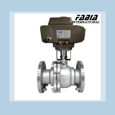 China Metal High Pressure Electric Ball Valve Stainless Steel Two Way Flange Ball Valve for sale