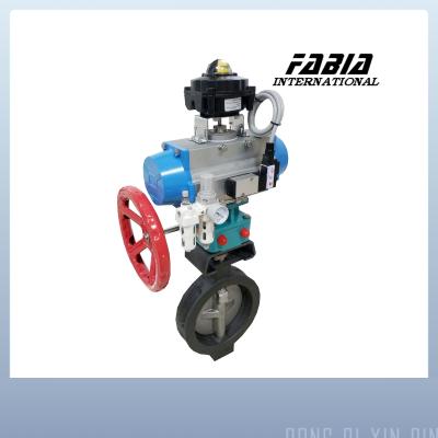 China Hard Sealed Pneumatic Actuator Operated Butterfly Valve  Small Fluid Resistance Source manufacturer for sale
