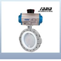 China High-quality valve products Pneumatic Fluorine Lined Clamp Butterfly Valve Clamp End for sale