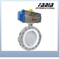 China High-quality valve products Pneumatic Fluorine Lined Clamp Butterfly Valve Clamp End for sale