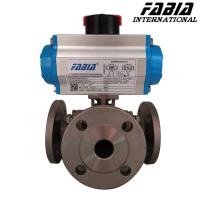 China Pneumatic three-way flange  Ball Valve For Chemical, Petroleum, Electric Power for sale