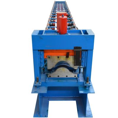 China Metal Roof Tile Ridge Cap Sheet Roll Forming Machine With Hydraulic Punching Stamp for sale