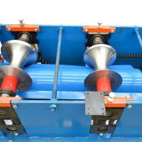 China Metal Roof Tile Ridge Cap Sheet Roll Forming Machine With Hydraulic Punching Stamp for sale