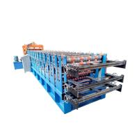 China Three layer corrugated roof tile roll forming machine/aluminum metal roofing sheet making machine for sale