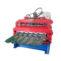 China 1m width feeding material glaze tile roof panel roll forming machine production line for sale