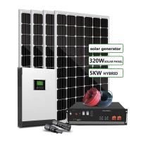 China Renewable solar generator 5kw hybrid home solar panel kits solar energy system with battery charger for sale