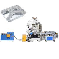 China Semi Automatic Aluminum Foil Fast Food Box Making Machine Disposable Container Production Line for sale