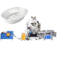 China Semi Automatic Aluminum Foil Fast Food Box Making Machine Disposable Container Production Line for sale