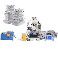 China Semi Automatic Aluminum Foil Fast Food Box Making Machine Disposable Container Production Line for sale