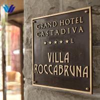 China Custom 3D Metal Brass Carved Signs Cast Bronze Plaques for Hotel Room 100-240V for sale