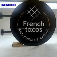China Hongsen Custom Round Outdoor Acrylic Steel LED Light Box Sign 6000K 30W for Shop Advertising for sale