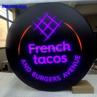China Hongsen Custom Round Outdoor Acrylic Steel LED Light Box Sign 6000K 30W for Shop Advertising for sale