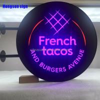 China Hongsen Custom Round Outdoor Acrylic Steel LED Light Box Sign 6000K 30W for Shop Advertising for sale