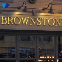 China Custom Brass Letters Sign 3D Lettering Gold Sign Solid Aluminum Letters Outdoor 2kg for sale