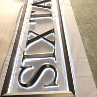 China Custom LED Backlit Letter Sign 3D Illuminated Business Store Sign 6000K 100-240V Stainless Steel for sale